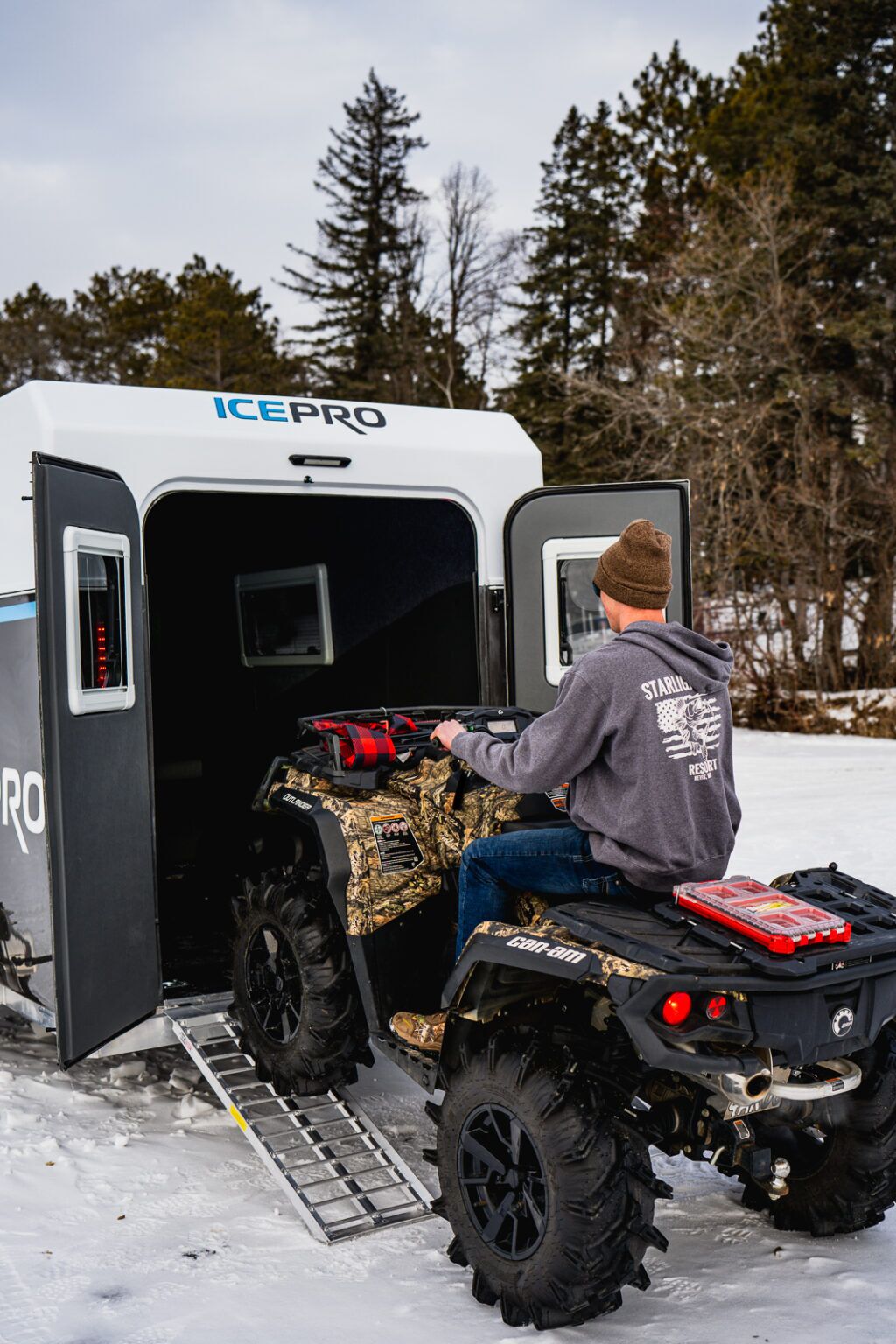 Lightweight Fiberglass Ice Fishing House | IcePro Trailers | ATV Toy ...