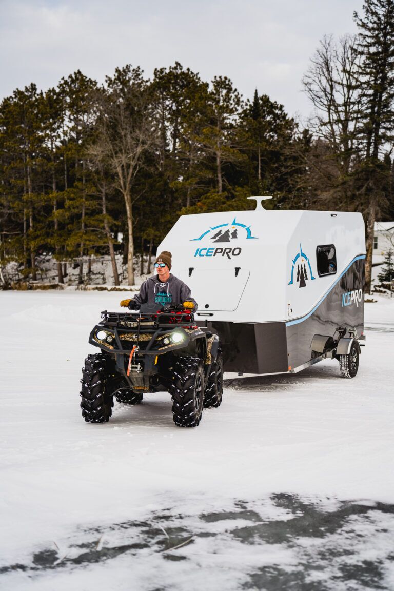 Lightweight Fiberglass Ice Fishing House | IcePro Trailers | ATV Toy ...